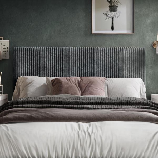 商品名:  Castle Place Twin Corduroy Velvet Upholstered Adjustable Headboard, Greyブランド: Castle Place商品サイズ: Twin高さ: 6.5024cm横...