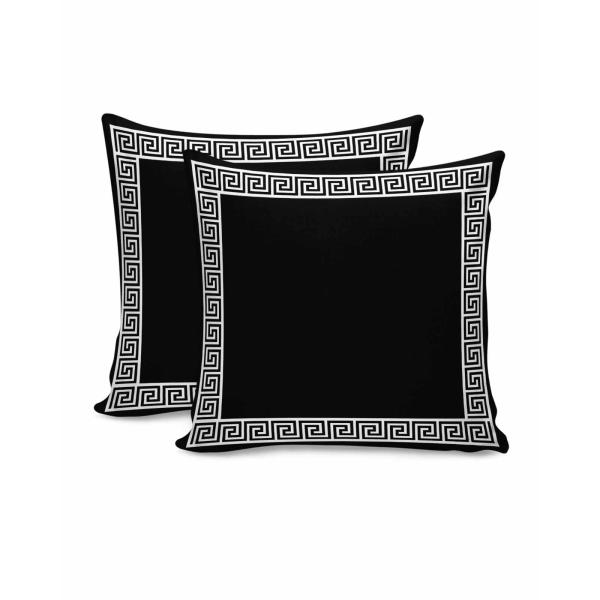 商品名:  Pillow Covers Set of 2 Geometric Greek Key Design Decorative Throw Pillow Covers Black Pillowcase Cushion Cover fo...