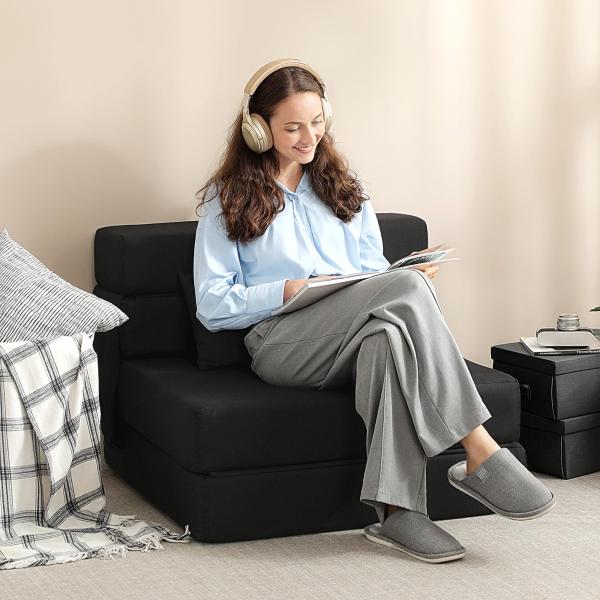 商品名:  HOMCOM Folding Sofa Bed, Sleeper Chair with Pillow, Modern Linen Convertible Chair Bed, Fold Out Floor Futon Couch...