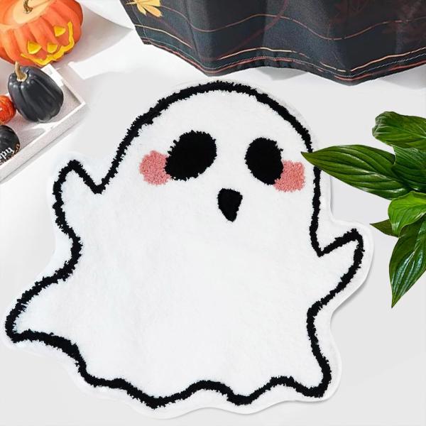 商品名:  Halloween Bath Mat with Non-Slip Design, Cute Pumpkin &amp; Ghost Themed Bathroom Rug, Water Absorbent Shower Mat ...