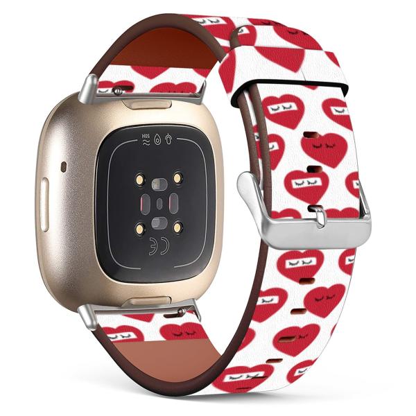 商品名:  Mingdao Compatible with Fitbit Versa 4 / Versa 3 / Sense 2 / Sense Stylish PU Leather Band Replacement Strap, Hear...