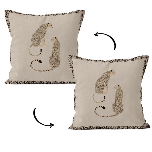 商品名: HIWX トレンディレトロヒョウチーター枕カバー 18x18 両面、チータープリント ルーム装飾、プレッピー Y2K ヒョウ柄装飾枕カバー カウチ ベッド ホーム ガーリー 寝室 寮の装飾 HIWX Trendy Retro Le...