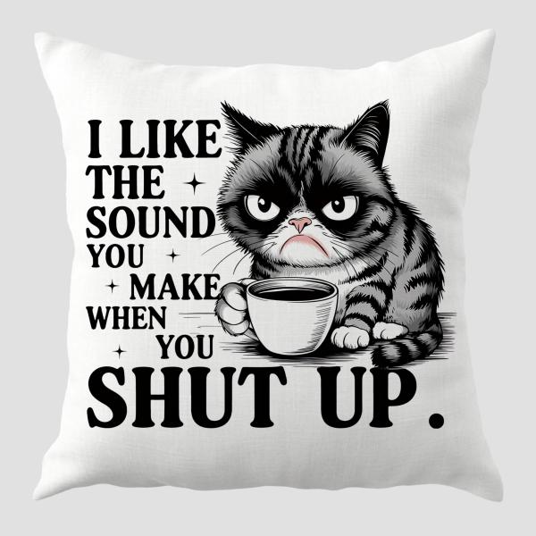 商品名: JMICPTUB おもしろトラ猫枕カバー 18x18、トラ猫ギフト、I Like The Sound You Make When You Shut Up 皮肉なキティ 装飾スローピローカバー ソファ ベッドルーム ホーム オフィス...