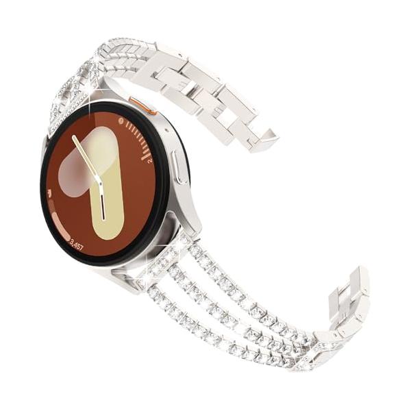 商品名: Surace Galaxy Watch 7用バンド 40mm 44mm Galaxy Watch 6 5 4 FEバンド レディース キラキラ ダイヤモンド ラインストーン リンクブレスレット Samsung Watch 7/FE...