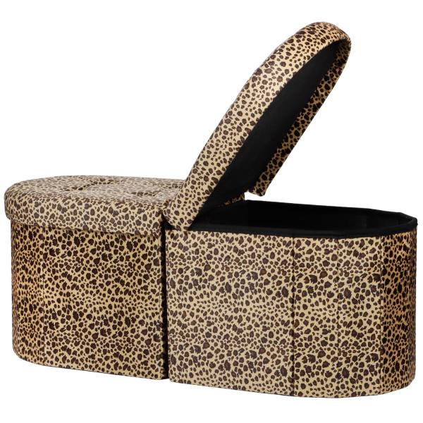 商品名:  AmasSmile Storage Ottoman Bench, Foot Rest with Partitioned Storage in a Oval Design, Reinforced, 34"x13"x13", End...