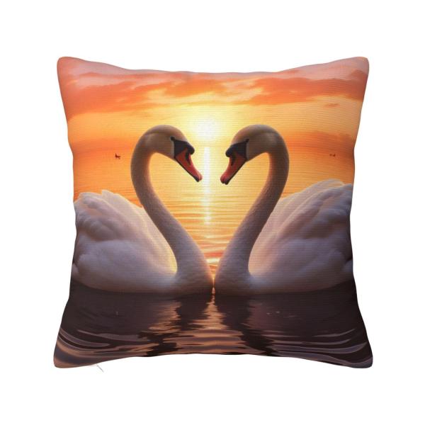 商品名:  NLCUUIQ Sunset Swan Pattern Square Throw Pillow Covers for Couch 12x12 Inch Decorative Cushion Cover Pillow Cases ...