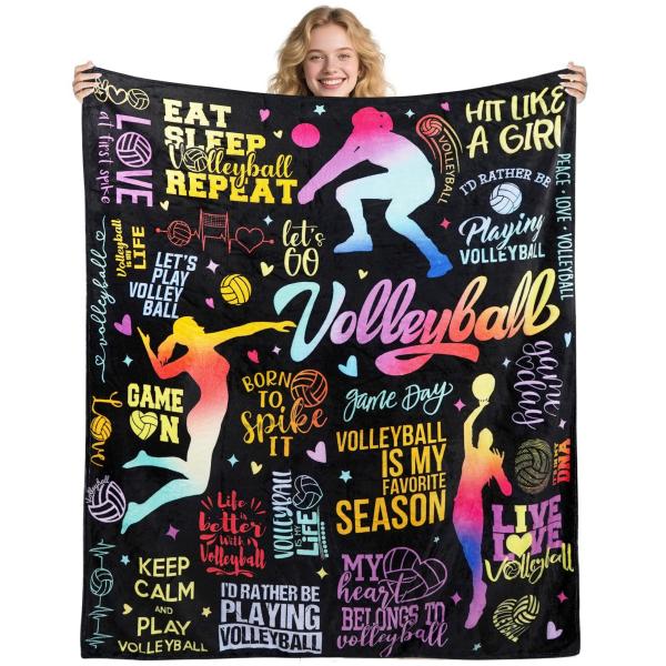 商品名: バレーボールブランケット 男の子 女の子 バレーボール愛好家 スローブランケット スーパーソフト 軽量 旅行 ベッド ソファブランケット スポーツファン用 子供 大人 プレーヤーコーチ用 50 x 60インチ Volleyball...