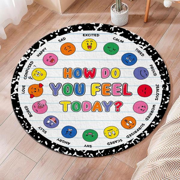 商品名:  Feeling Wheel Chart Rug for Classroom - Emotional Regulation Mat, Calming Corner Decor, Mental Health Composition ...