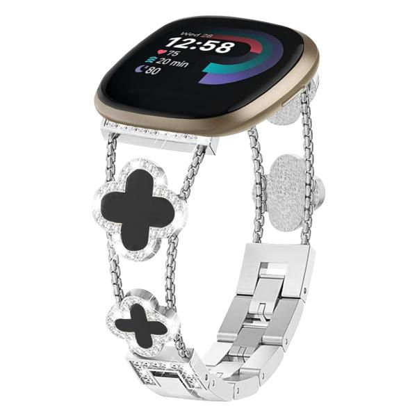 商品名: Alociaga キラキラバンド Fitbit Versa 2/1/Lite/SE、22mmダイヤモンドフォー-クローバースタイリッシュレディースストラップ交換用 Fitbit Versaスマートウォッチ用 Alociaga Bl...