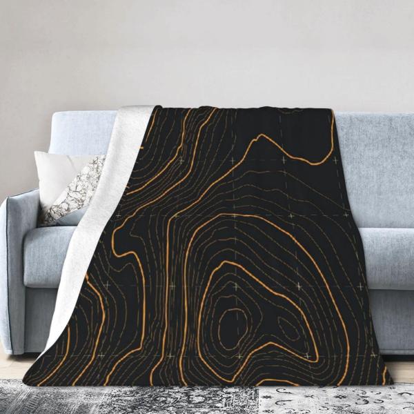 商品名:  EOQIFJM The Stylized Height of The Topographic Map Contour in Lines and Contours Premium Flannel Blanket - Lightwe...