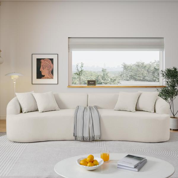 商品名:  Modern Curved Sectional Sofa, 104'' Oversized Cloud Couch with 4 Pillows, Upholstered Boneless Compression Sofa, M...
