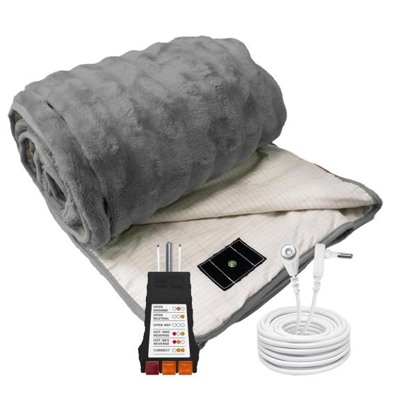 商品名:  YOUBLAO Grounding Blanket for Bed, Grounding Sheet Blanket Throw for Sleeping, Bubble Plush Blankets with Black Ou...