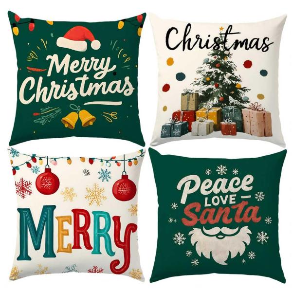商品名: グリーン クリスマス 枕カバー 18x18インチ、クリスマス スローピローケース クッションケース 冬 クリスマス 装飾 ソファ カウチ リビングルーム ホームデコレーション ORMAN Green Christmas Pillo...