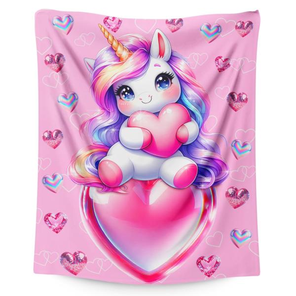 商品名: 女の子向けユニコーンブランケット、スローブランケット、4~6歳の子供、女の子へのギフト、40インチx50インチ、ピンクのかわいいフランネルブランケット、ユニコーン愛好家へのギフト、カウチ、ソファ、ベッドの装飾に Unicorn B...