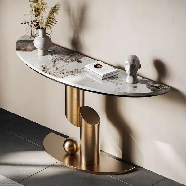 商品名:  WOOOFA Modern Gold Console Table, Entryway Table with Smart Sensor Lights, Luxurious Marble Console Table, Sturdy ...