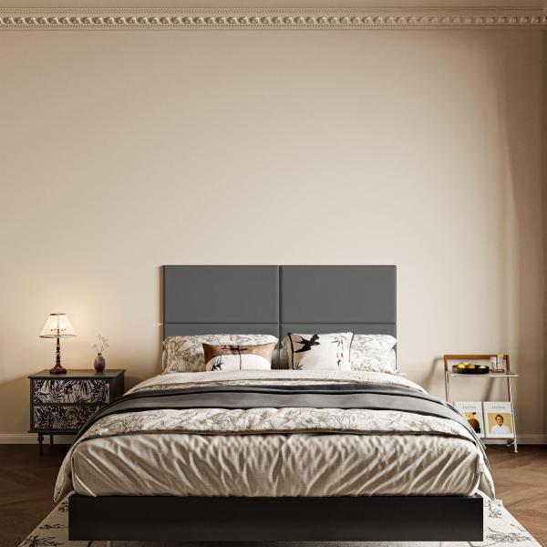 商品名:  LELEFIDO Peel and Stick Headboard Panels ? Pack of 4 Upholstered Wall Cushions, Self-Adhesive Stick-On Headboard f...