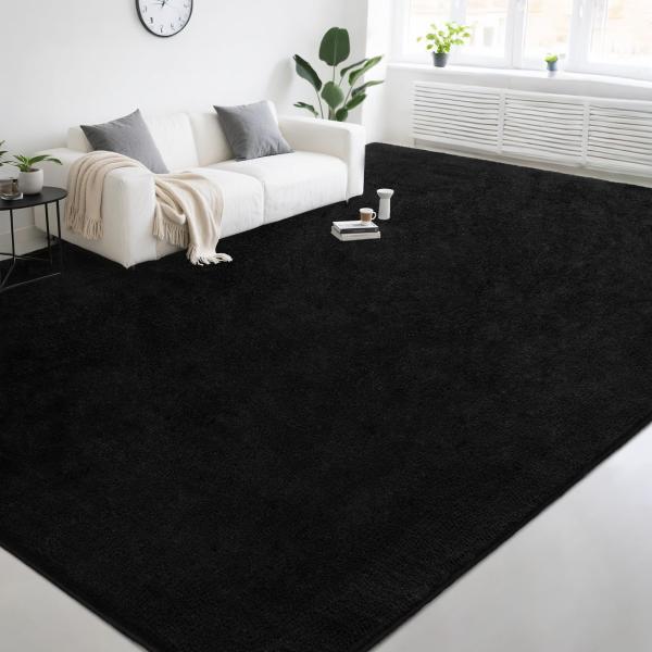 商品名:  AAFKK Large Modern Area Rugs for Living Room Bedroom, 4x6 Feet Black Ultra Soft Thickened Memory-Foam Indoor Rug, ...