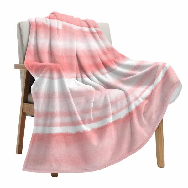 商品名:  Throw Blanket Abstract Waves Blankets and Throws, Stripes Watercolor Ombre Pink Blanket for Couch Bed Sofa Chair D...