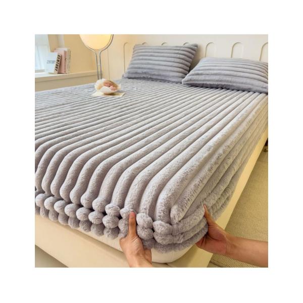 商品名:  Velvet Fitted Sheet, Soft Plush Fitted Sheet Bedspread, Fluffy Warm Fitted Bed Sheet, Bedcover Mattress Cover with...