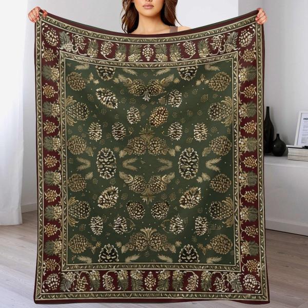 商品名:  HDESDIS Farmhouse Pinecone Throw Blanket, Soft Cozy Pine Tree Leaves Forest Blanket for Couch, Sofa, Bed, Warm Dec...