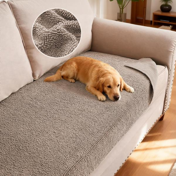 商品名: H.VERSAILTEX ノンスリップペットカウチカバー シェニール織 犬用ベッドプロテクター 厚手 ソフトソファースリップカバー ペットフレンドリー 洗濯可能 ペット用ソファクッションカバー (76.2 cm x 133.6 c...