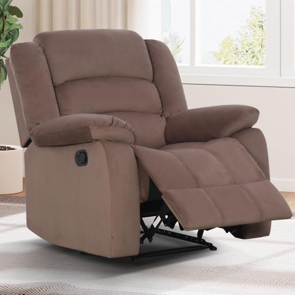 商品名:  IOMOR Manual Recliner Chair with Overstuffed Arm and Extra-Padded Back, Breathable Fabric Reclining Chair for Adul...