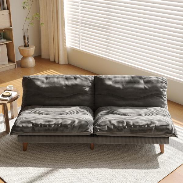 商品名:  LLappuil Futon Sofa Bed, 69 inch Futon Couch with Adjustable Backrest, Corduroy Convertible Sleeper Sofa Bed, Fold...