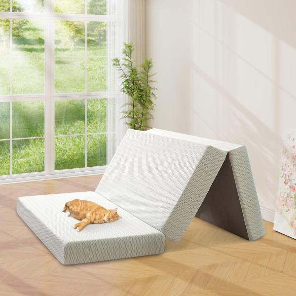 商品名:  Opoiar Tri Folding Mattress 6 Inch Full Memory Foam Trifold Mattress Portable Foldable Floor Sofa Bed with Washabl...