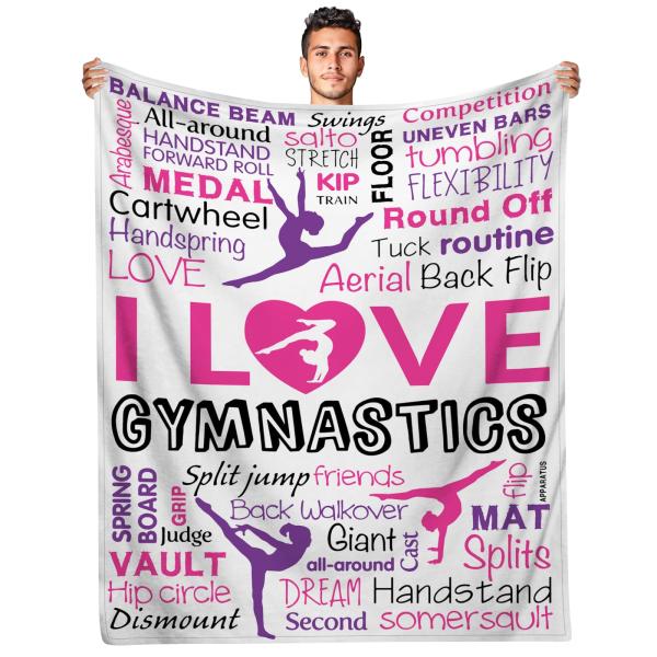 商品名: WZOMT I Love 体操用ブランケット、ガールズレディース向け体操ギフト、ソフトな体操選手向けギフトブランケットとスロー、心地よいプラッシュフランネルフリースブランケット ソファベッド、ホームデコレーション用 - ホットパー...