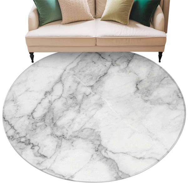 商品名:  Round Area Rug 5ft Grey White Marble Floor Carpets Indoor Floor Area Mat Stain-Proof Mat Circle Rugs for Living Ro...