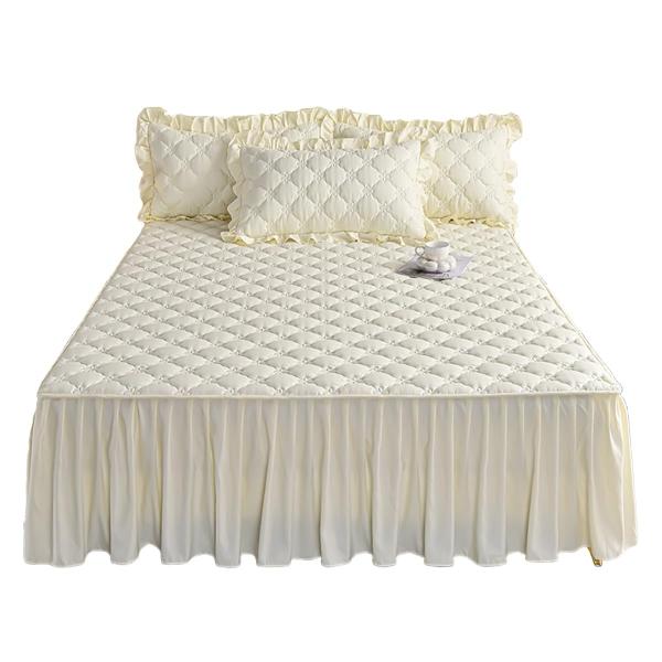 商品名:  TRQQWEQQ 3pcs Ruffle Bed Skirt Bedspread Sheet 150/180 * 200cm 17Inch Drop Drop Fitted Sheet Waterproof Wrap Aroun...