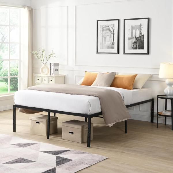 商品名:  LJPFTPER Twin Size Bed Frame, Heavy Duty Metal Bed Frame, Quick &amp; Easy Assembly, No Noise, Black (Full,Black)ブ...