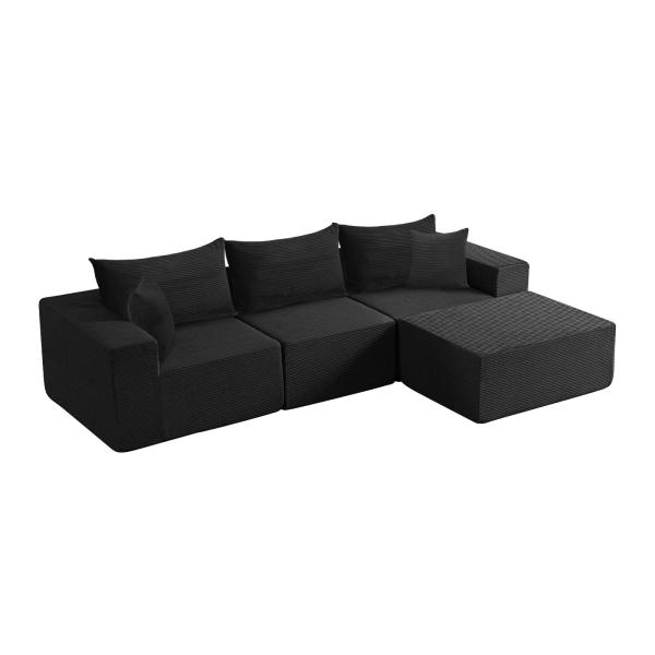 商品名:  101-inch Modular Cloud Sectional Sofa, 4-Piece Modular Boneless Seating Set, 35D Memory Foam Living Room Lounge Ch...