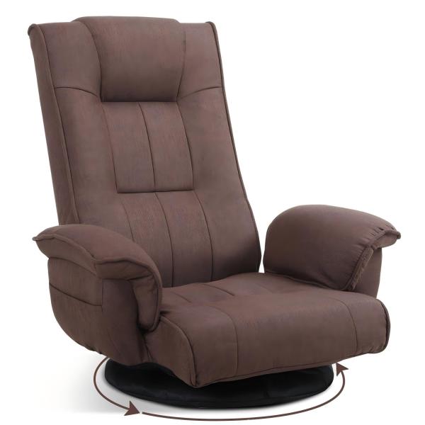 商品名: 人間工学に基づいた回転式フロアゲームチェア アームレスト&amp;サイドポケット付き 6ポジションリクライニングソファベッド 折りたたみ式パッド入りラウンジャー 厚手のクッション&amp;ランバーサポート付き eスポーツ/読書/テ...