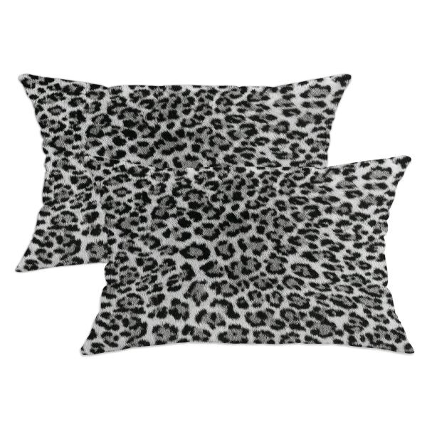 商品名:  Leopard Print Throw Pillow Covers Set of 2, Black White Animal Pattern Cushion Cases, Stylish Decorative Sofa Bed ...