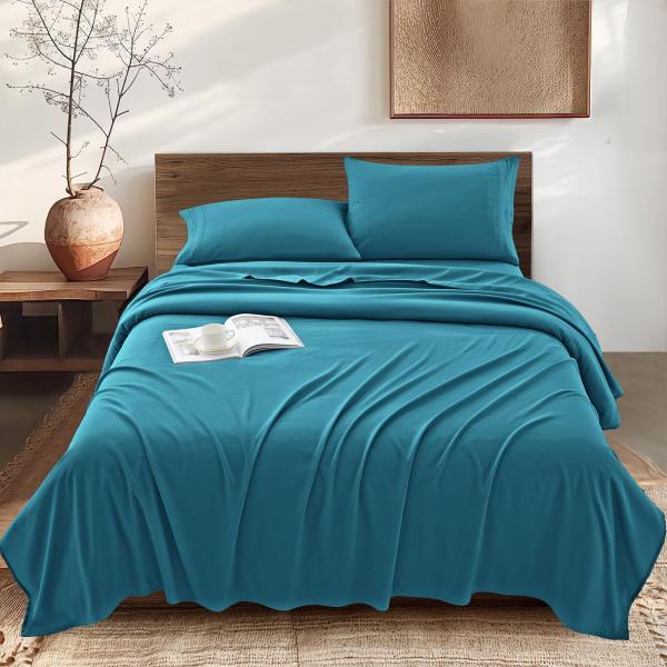 商品名:  Vonty Full Size Bed Sheets Teal Sheet Set - 1800 Thread Count Sheets, 4 Piece Microfiber Sheet Set Cooling &amp; L...