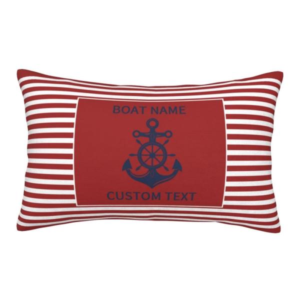 商品名:  Personalized Nautical Throw Pillow Cover with Boat Name Custom Nautical Lumbar Pillow Case Compass Throw Pillowcas...
