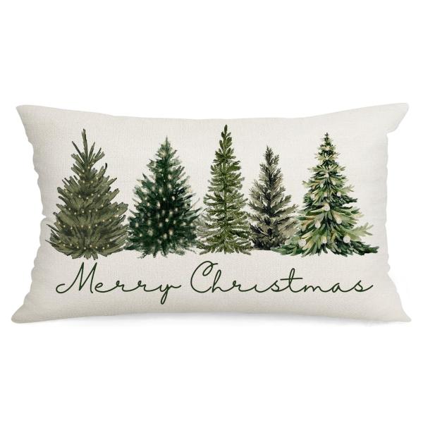 商品名: クリスマス 枕カバー 50.8 x 30.5 cm 冬 森 松 木 スローピロー クリスマス ファームハウス 装飾 アクセント ピロー ホリデー アウトドア クッションカバー ケース カウチ ソファ用 81 Christmas P...