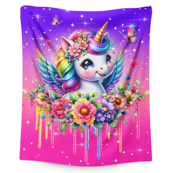 商品名:  Girls Blankets Gifts Unicorn Throw Blanket for Kids Teens Girl 8-10 Unicorn Lovers, 50x60 Inches Cute Blanket Gift...