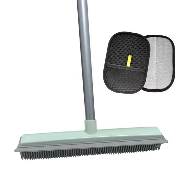 商品名:  JIUNENG Rubber Broom with Hair Removal Gloves for Carpet Pet Hair Remover,50 inch Long Handled Fur Remover Rake,Po...