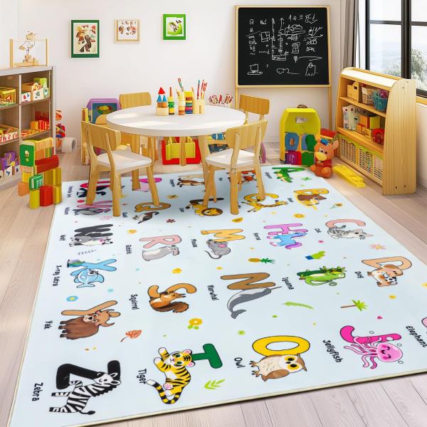 商品名:  Bolacrom Kids Rugs for Playroom, 5x7 Feet Educational Rug for Learn The ABC Alphabet, Soft Machine Washable Non-Sl...