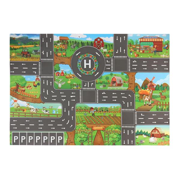商品名:  City Life Map Toy, Kids Road Traffic P-laymat Rug, Non-Slip Carpet Fun Educational for Area Playroom Bedroom, Car ...