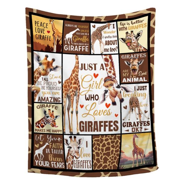 商品名:  Giraffe Blanket,Just A Girl Who Loves Giraffes Blanket for Girls Women, Super Soft Animal Decor Throw Bedding Quil...