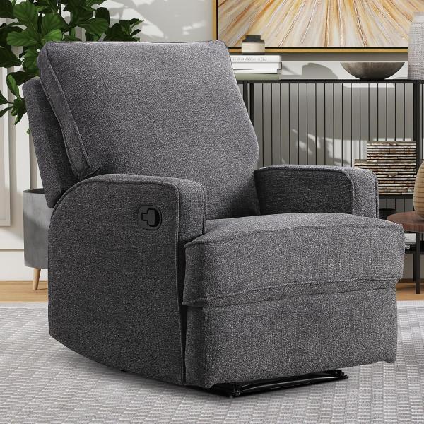 商品名:  HAOMARKETS Classic Manual Recliner Chair for Adults, Soft Fabric Overstuffed Single Reclining Sofa Chair with Padd...