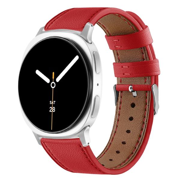 商品名: レザーバンド Samsung Galaxy Watch 8 40mm 44mm/8 クラシック 46mm ヴィンテージ 本革 リストバンド 交換用ストラップ Galaxy Watch 8 スマートウォッチ用 (レッド) Leath...
