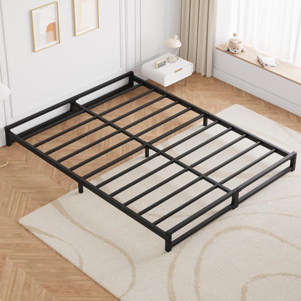 商品名:  GAOMON 6 Inch Metal Bed Frame, Low Profile Full Bed Frame, Heavy Duty Platform Bedframe, No Box Spring Needed, Noi...
