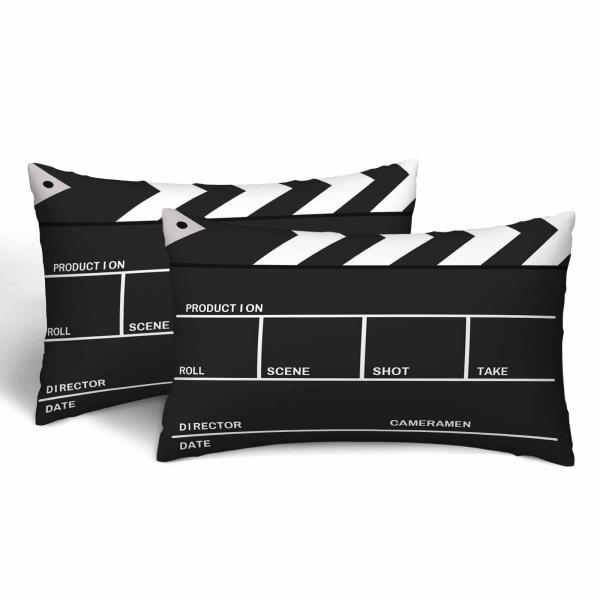 商品名:  Orythyra Black White Film Clapperboard 12 X 20 Pillow Covers Old Movie Action Clap Cut Board Motion Set of 2 Pillo...