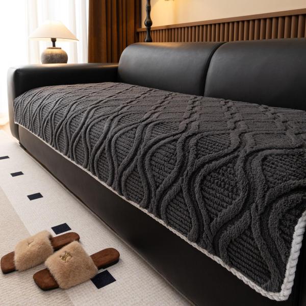 商品名: vctops ボーホー ファジー カウチ カバー 犬用 洗える 幾何学模様 ジャカード ペット カウチ カバー 3 クッションソファ用 ペットフレンドリー ノンスリップ ソファカバー (グレー、71.1 cmx208.3 cm) ...