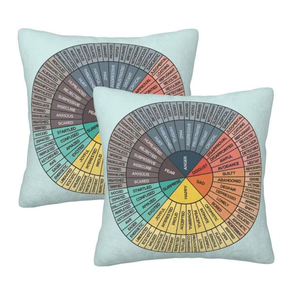 商品名:  suijnk Wheel of Emotions Feelings Throw Pillow Covers Square Pillowcases for Bed Couch Sofa Therapy Office Living ...