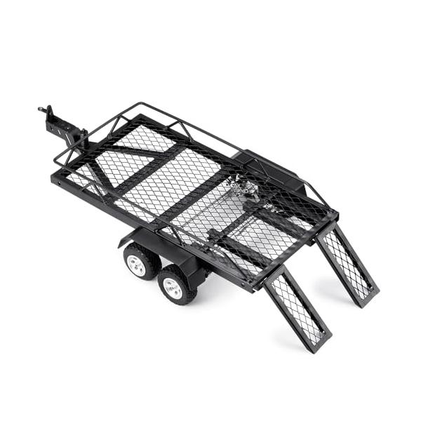 商品名: 1/24th RCカー フラットベッド 車両トレーラー メタルヒッチマウント付き AXIAL SCX24 RCクローラーカーアップグレードパーツ(Aスタイル) 1/24th RC Car Flat Bed Vehicle Trai...